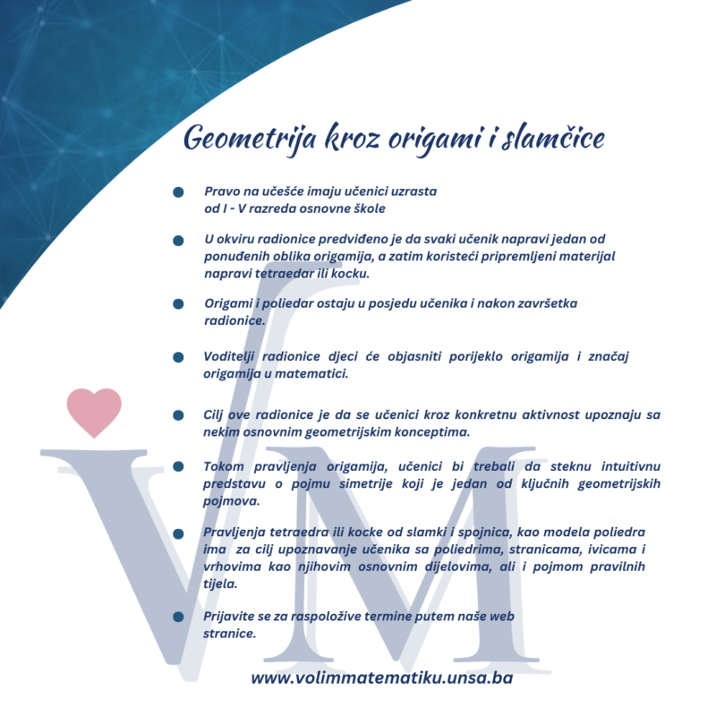 Geometrija kroz origami i slamčice – Volim matematiku