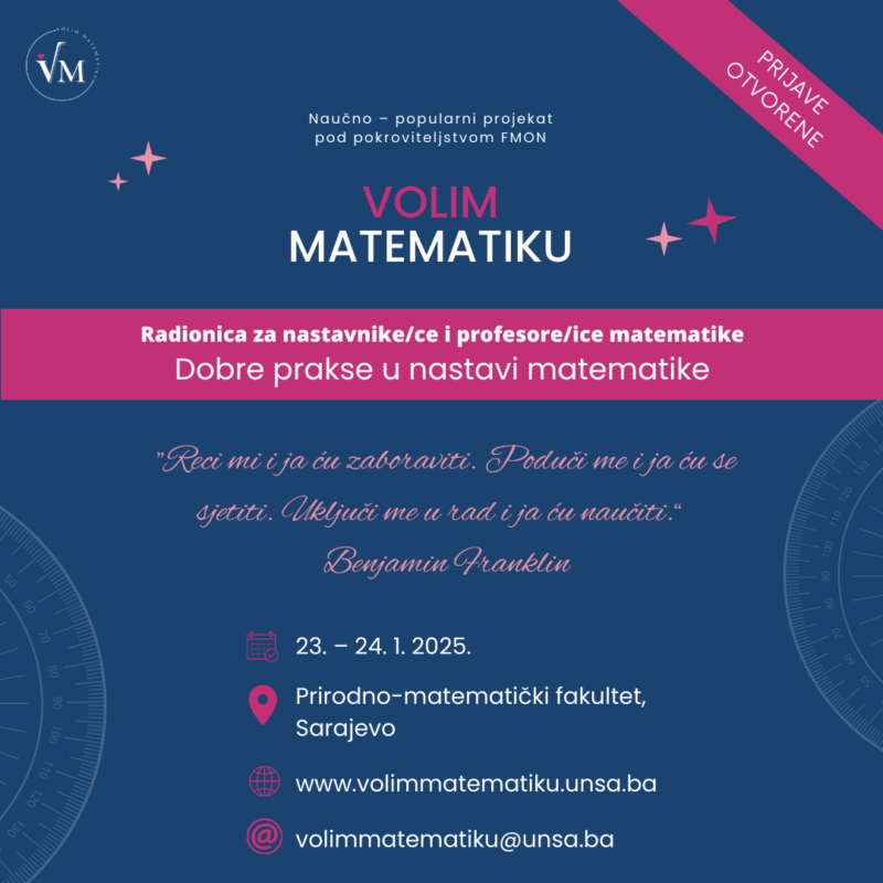 Radionica Dobre prakse u nastavi matematike – Volim matematiku
